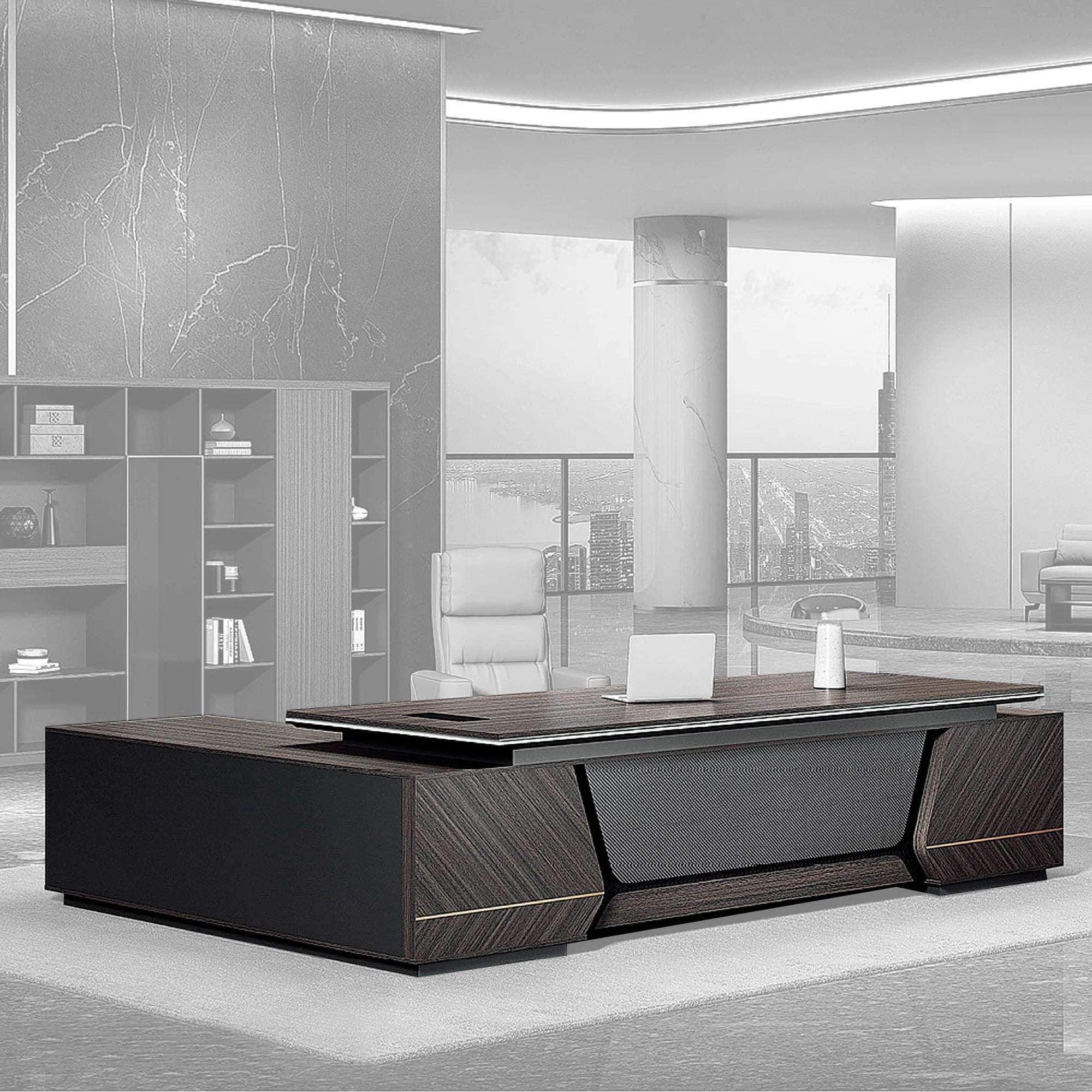 L-Shape Executive Desk can transform your office into a haven of produ ...