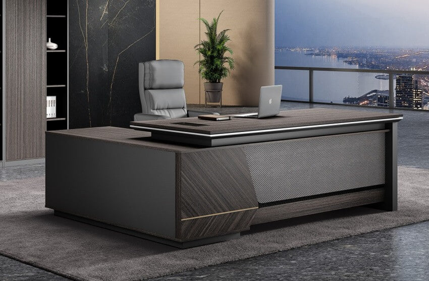 MARVERIK Classic Premium Quality Executive Desk 2.0M with Left and Rig ...