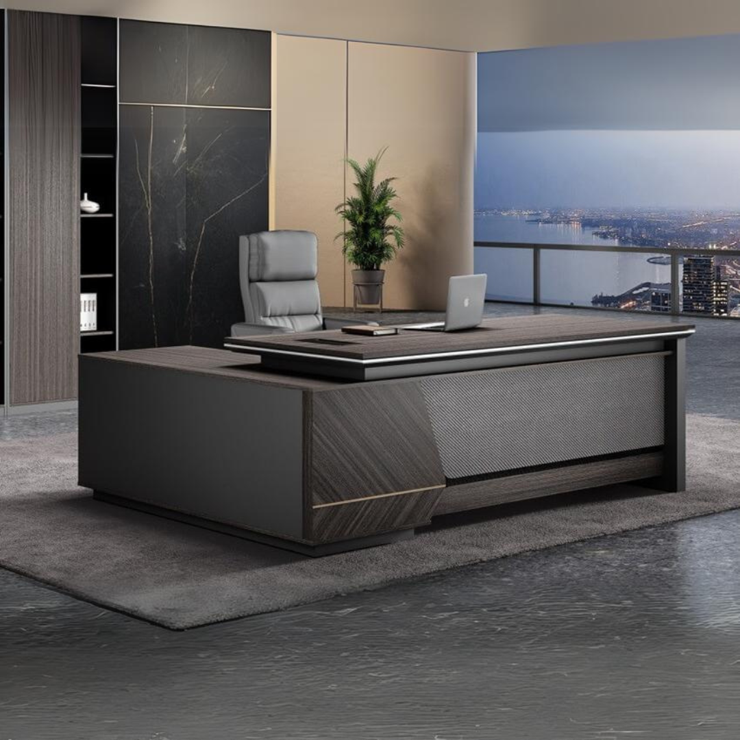 MARVERIK Classic Premium Quality Executive Desk 2.0M with Left and Rig ...
